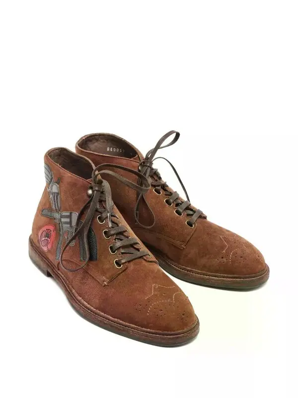 Dolce & Gabbana Suede Embroidered Boots