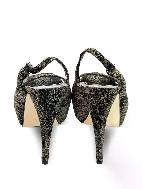 GINA 125mm Platform Slingback Sandals - Grey