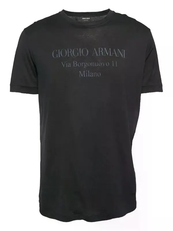 Giorgio Armani Cotton Logo T-shirt - Black
