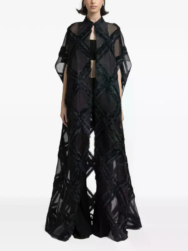 GEMY MAALOUF Open Floor-length Maxi Kaftan - Black