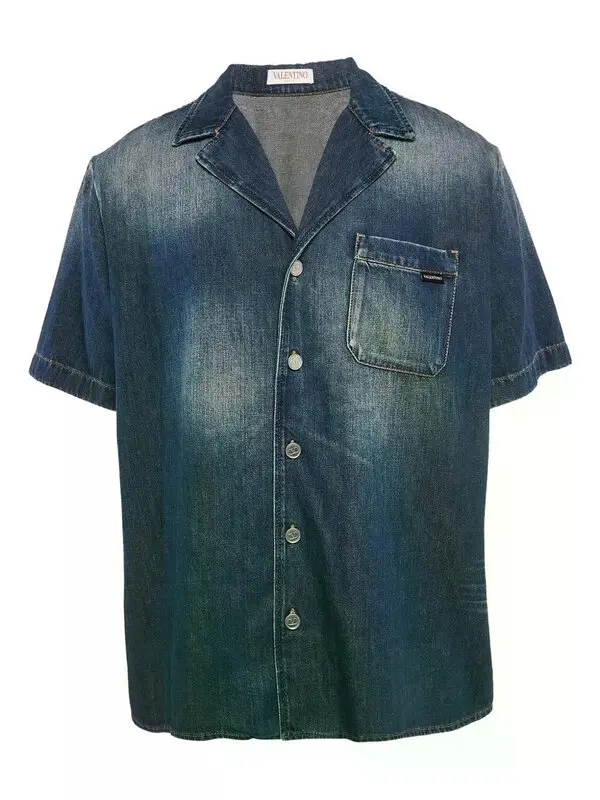 Valentino Garavani Short-sleeves Denim Shirt - Blue