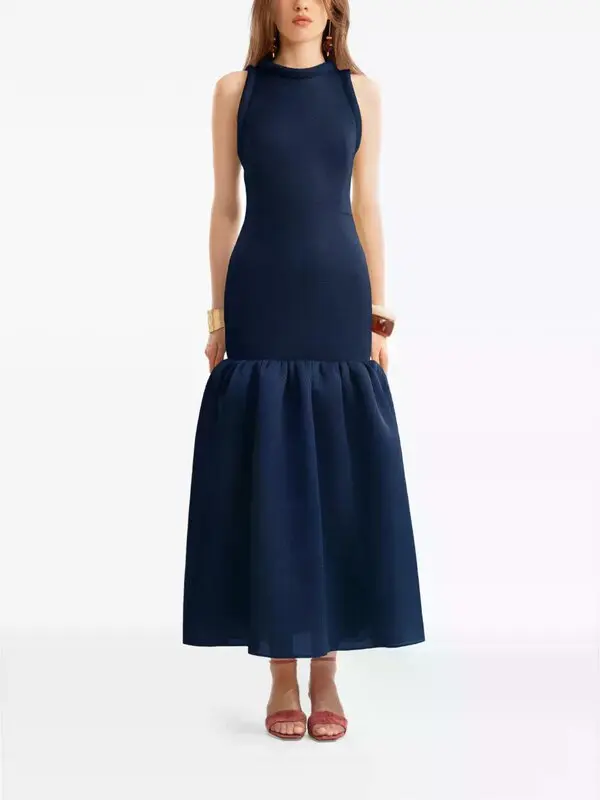 GEMY MAALOUF Sleeveless Midi Dress - Blue