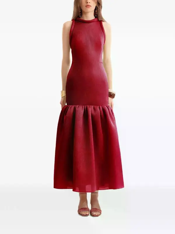 GEMY MAALOUF Sleeveless Midi Dress - Red