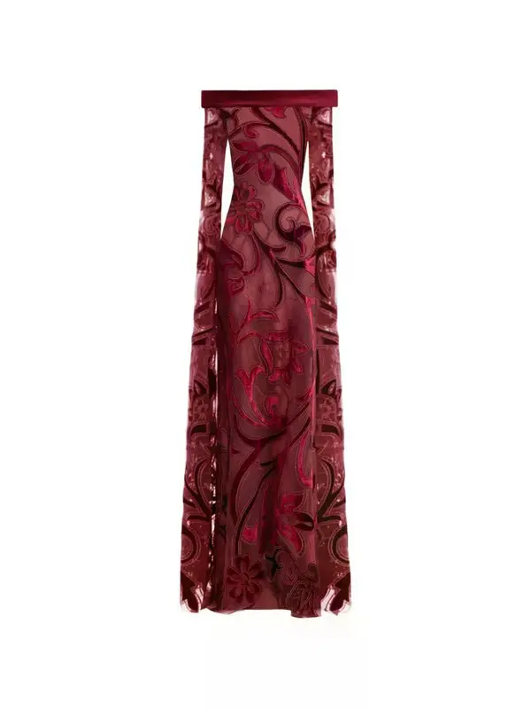 GEMY MAALOUF Off-shoulder Maxi Dress - Red