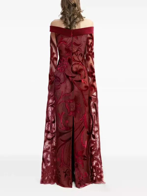 GEMY MAALOUF Off-shoulder Maxi Dress - Red