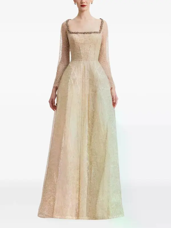 GEMY MAALOUF Embellished Maxi Dress - Neutrals