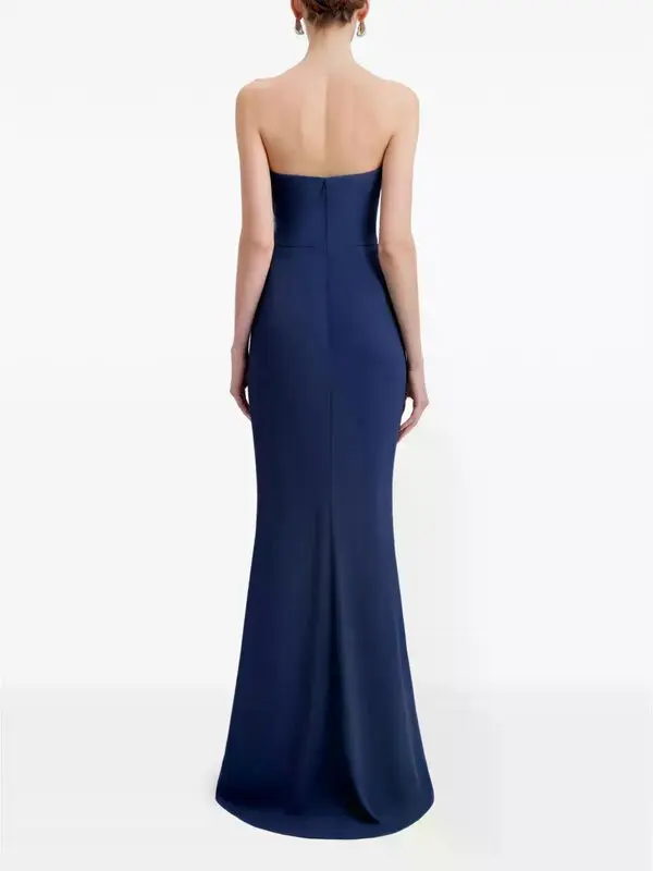 GEMY MAALOUF Feather-detail Draped Maxi Dress
