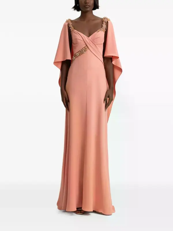 GEMY MAALOUF Beaded-straps Maxi Dress - Pink