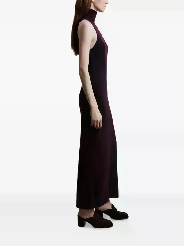 12 STOREEZ Turtleneck Sleeveless Maxi Dress - Purple