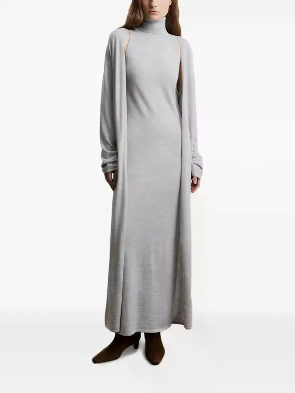 12 STOREEZ Turtleneck Sleeveless Maxi Dress - Grey