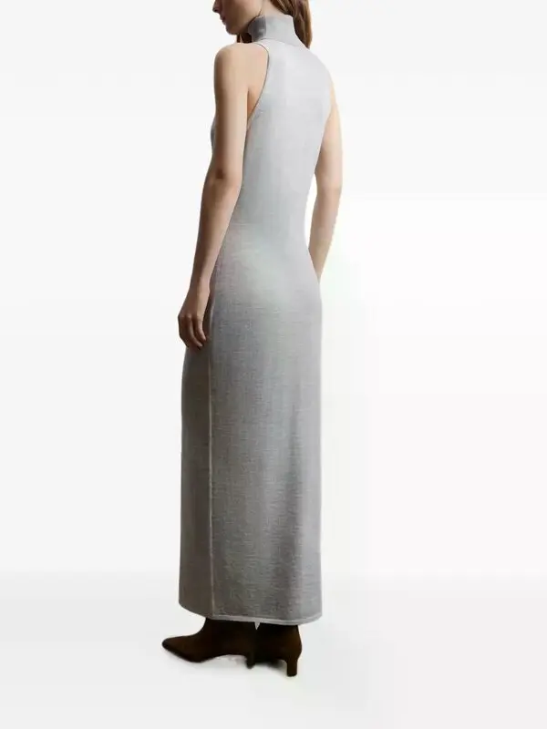 12 STOREEZ Turtleneck Sleeveless Maxi Dress - Grey