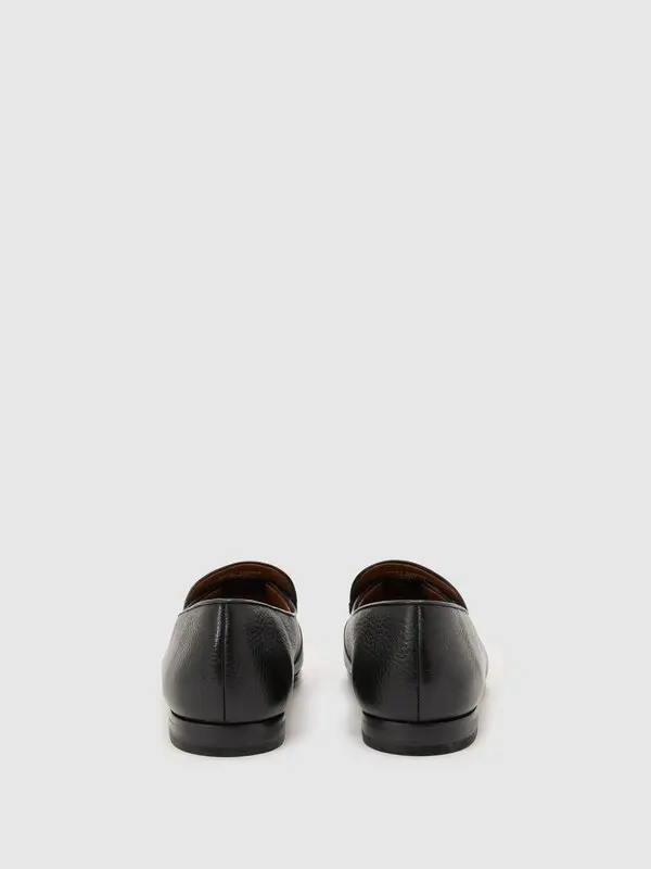 REISS Tumbled-leather Tassel-detail Loafers