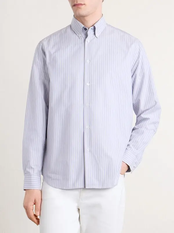 Paul Smith Button-down Collar Striped Cotton-poplin Shirt