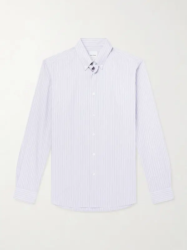 Paul Smith Button-down Collar Striped Cotton-poplin Shirt