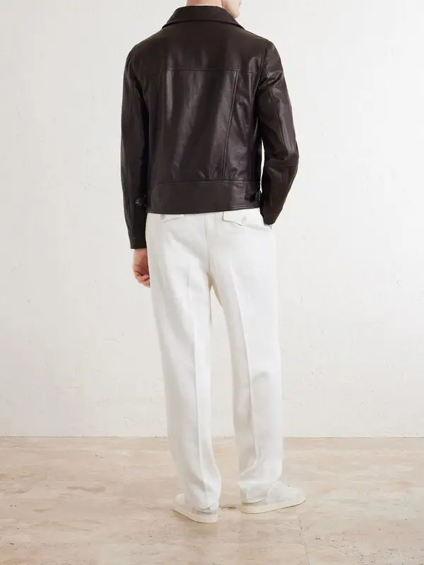 Brunello Cucinelli Leather Biker Jacket