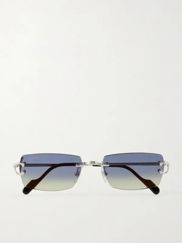 CARTIER Squared-frame Sunglasses - Silver