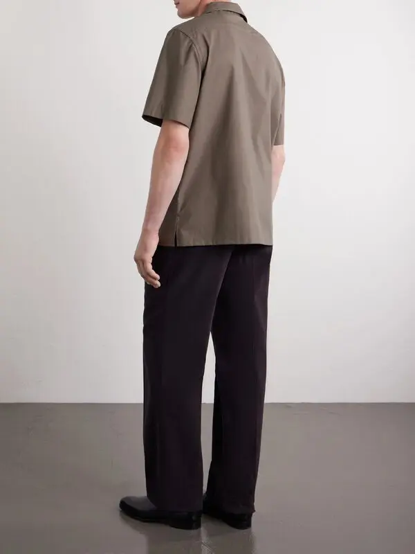 Brioni Convertible-collar Cotton-poplin Shirt