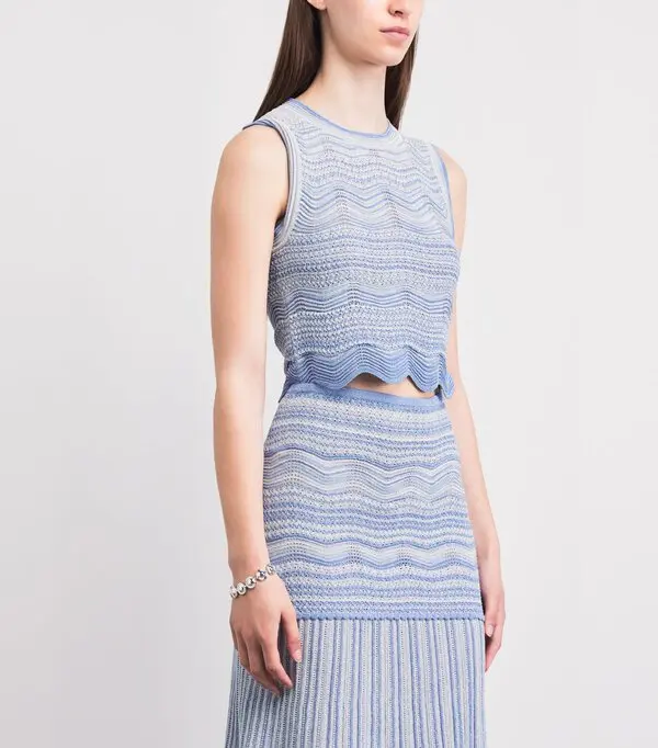 Sandro Metallic Knit Crop Top
