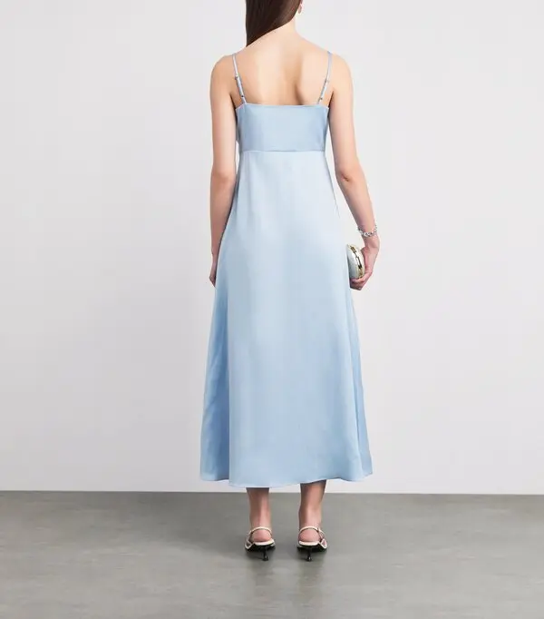 Sandro Satin Maxi Dress - Blue