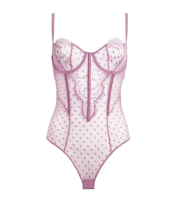 Kiki De Montparnasse Lace Merci Beaucoup Bodysuit - Pink