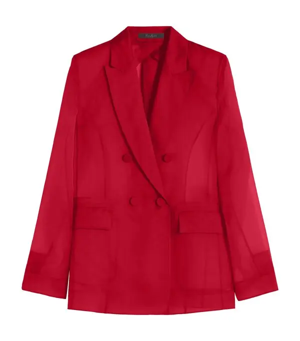 Max Mara Silk Organza Blazer - Red