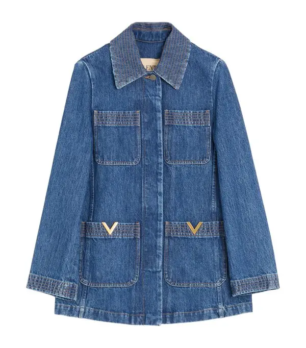 Valentino Garavani Denim Shirt Jacket - Blue