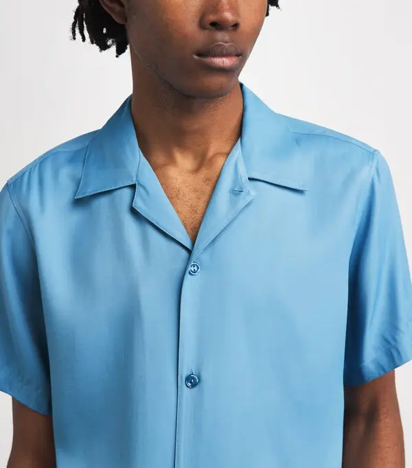 Sandro Loose-fit Short-sleeve Shirt - Blue