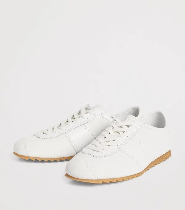 Sandro Leather And Suede Low-top Sneakers - Beige