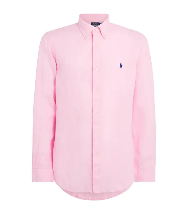 Polo Ralph Lauren Linen Button-up Shirt With Embroidered Logo