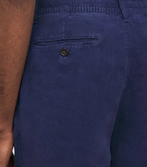 Polo Ralph Lauren Linen Drawstring Trousers - Navy