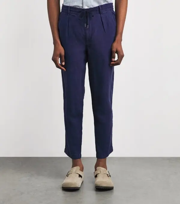 Polo Ralph Lauren Linen Drawstring Trousers - Navy