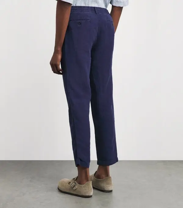 Polo Ralph Lauren Linen Drawstring Trousers - Navy