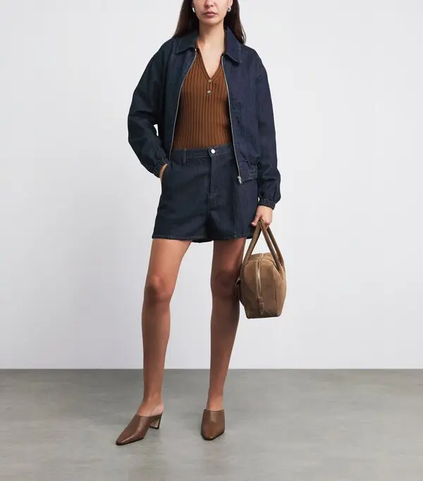 7 For All Mankind Cotton-linen Denim Jacket - Navy
