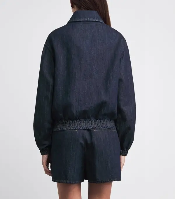 7 For All Mankind Cotton-linen Denim Jacket - Navy