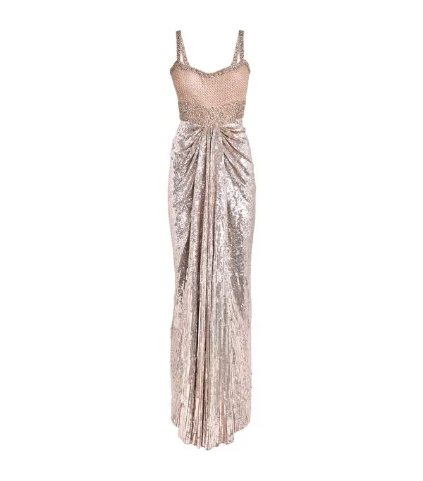 Jenny Packham Embellished Only You Maxi Dress - Pink
