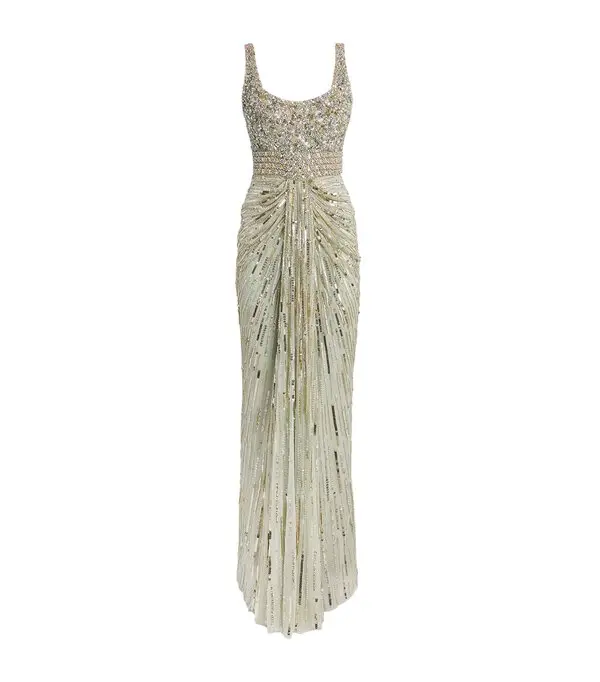 Jenny Packham Embellished Elixir Gown - Green