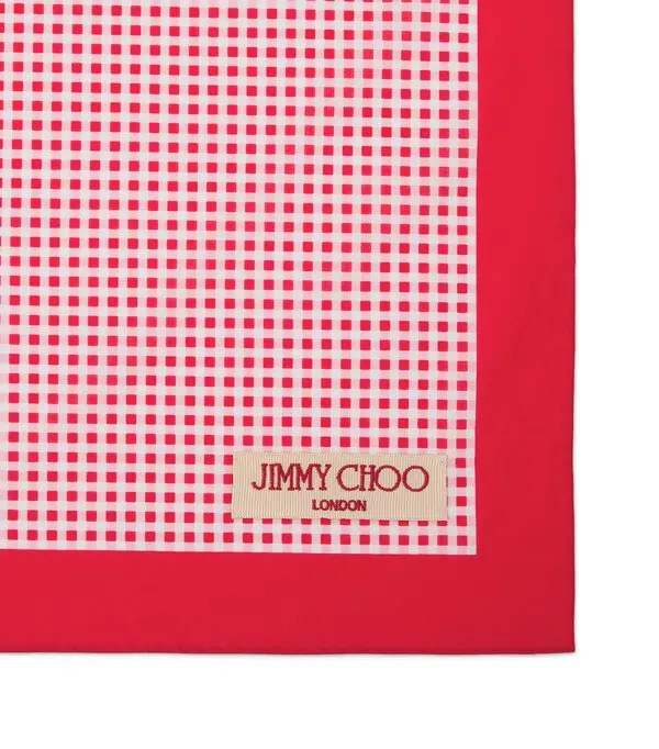 JIMMY CHOO Cotton Gingham Sula Bandana - Red