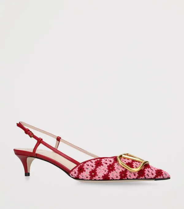 Valentino Garavani Crochet Vlogo Signature Slingback Pumps