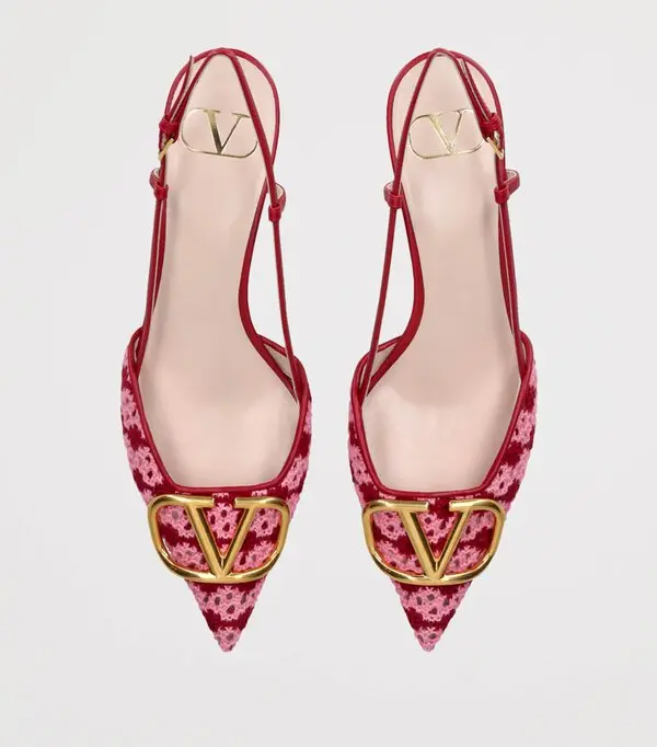 Valentino Garavani Crochet Vlogo Signature Slingback Pumps