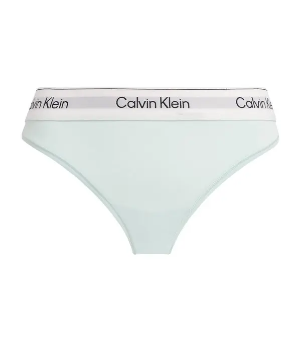 Calvin Klein Cotton-blend Icon Thong - Green