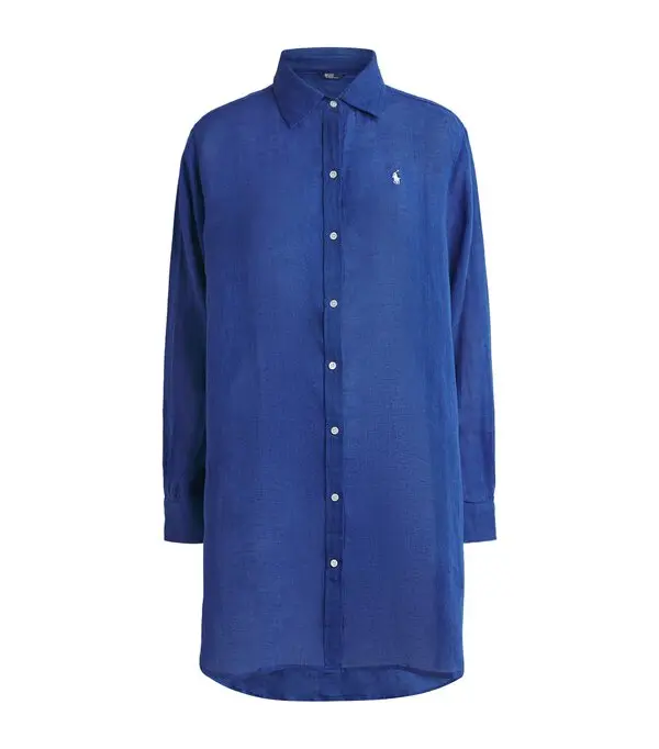 Polo Ralph Lauren Organic Cotton-linen Boyfriend Shirt - Blue