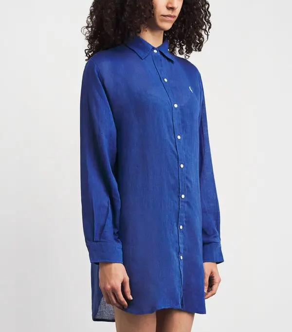 Polo Ralph Lauren Organic Cotton-linen Boyfriend Shirt - Blue