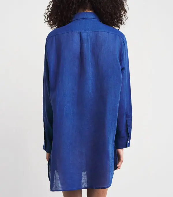 Polo Ralph Lauren Organic Cotton-linen Boyfriend Shirt - Blue