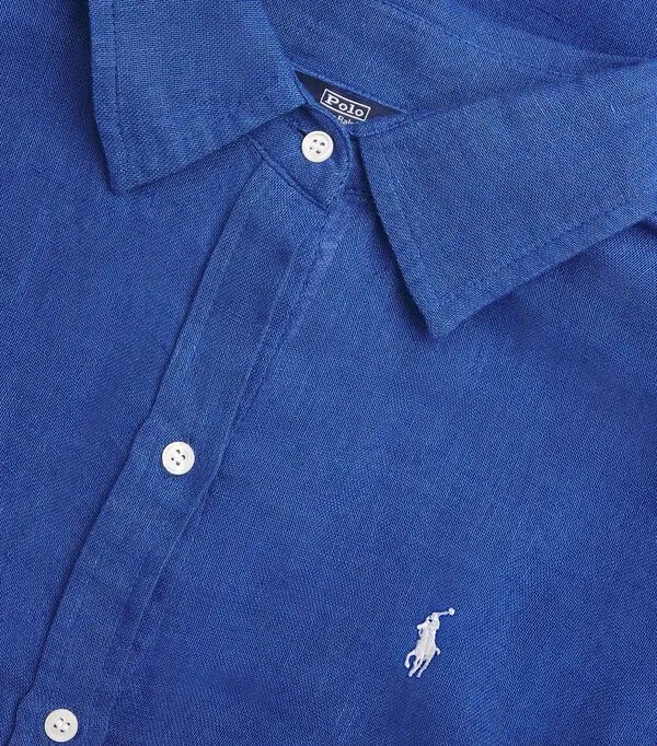 Polo Ralph Lauren Organic Cotton-linen Boyfriend Shirt - Blue