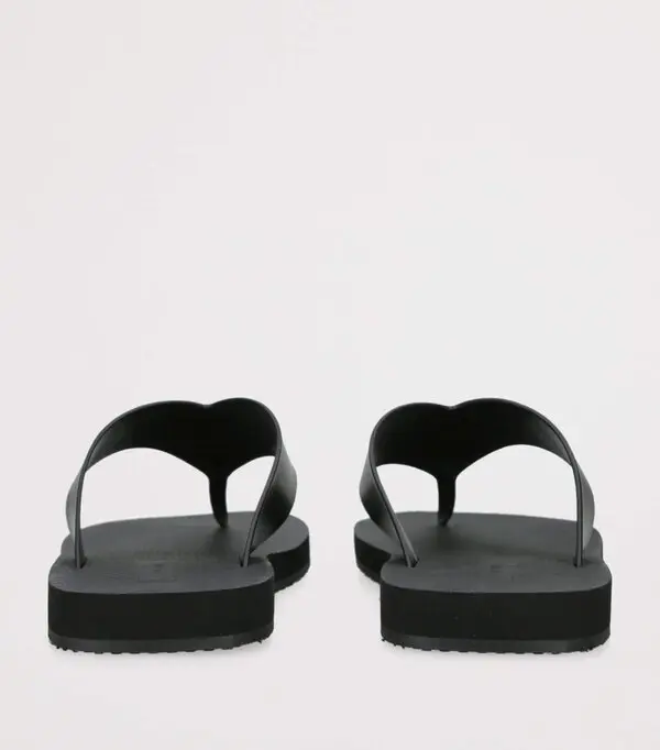 THE ROW Dune Classic Ginza Leather Flip Flops - Black
