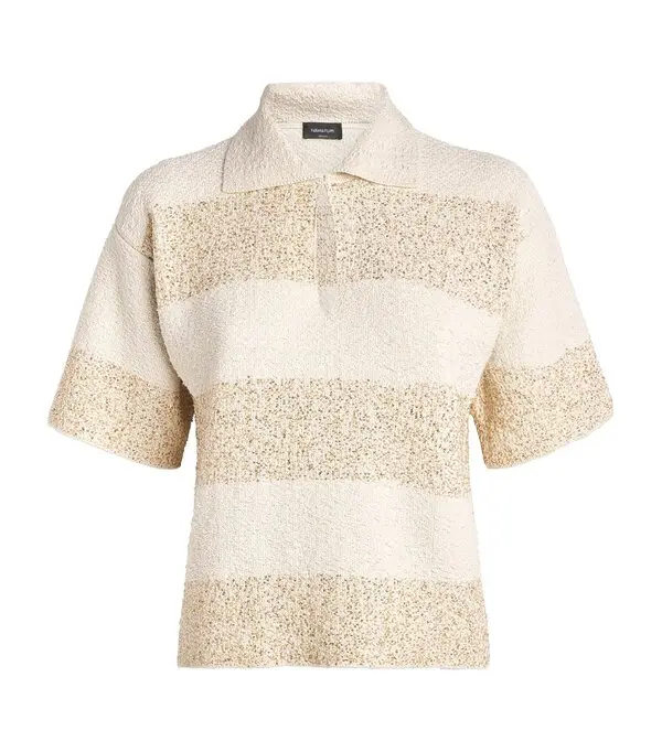 Fabiana Filippi Cotton-blend Bouclé T-shirt - Ivory