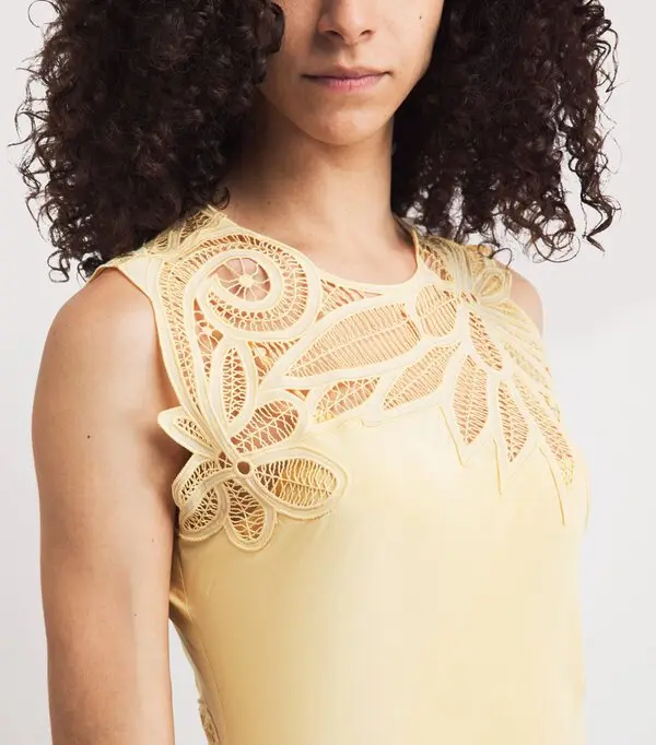 Ulla Johnson Silk Lace Appliqué Idra Maxi Dress