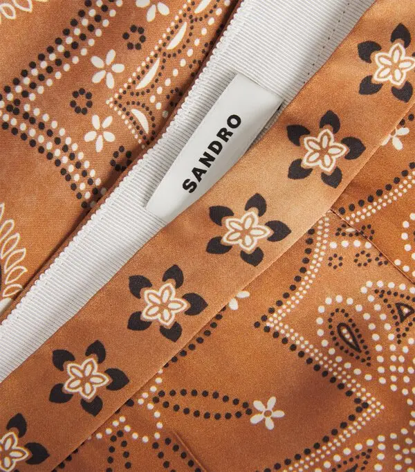 Sandro Bandana Print Flared Trousers - Brown