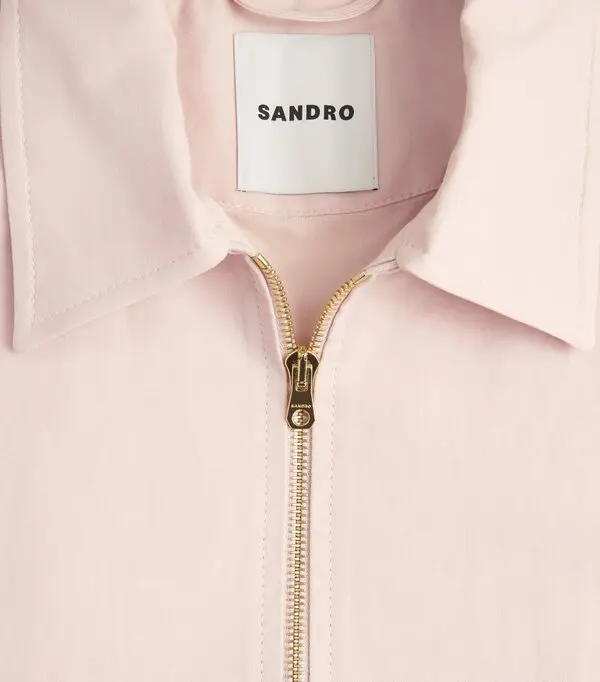 Sandro Satin Wide-leg Trousers - Pink