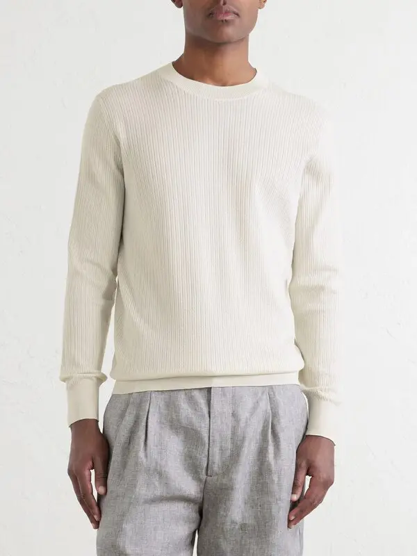 Brunello Cucinelli Knitted Cotton Crewneck Sweater